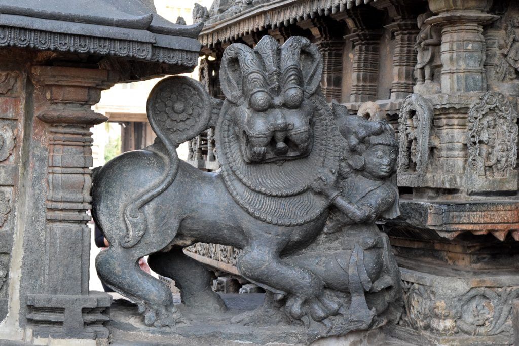 Yali—mythical sculptures guarding Hindu, Buddhist temples in India