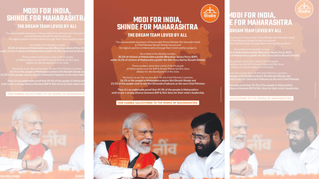 'People want Shinde over Fadnavis as CM’ — BJP ally Shiv Sena flexes muscle with front-page ad