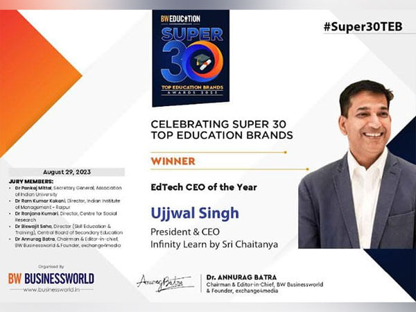 Ujjwal Singh Emerges as the Lone Winner at "Super Top 30 Education Brand Awards" by Business ...