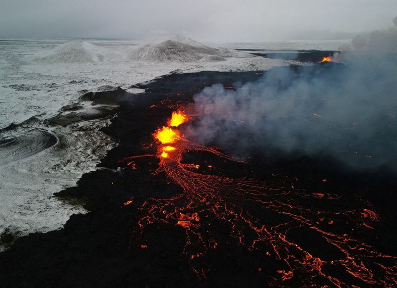 Lava flows from Iceland volcano slow as heavy snow sets in – ThePrint ...