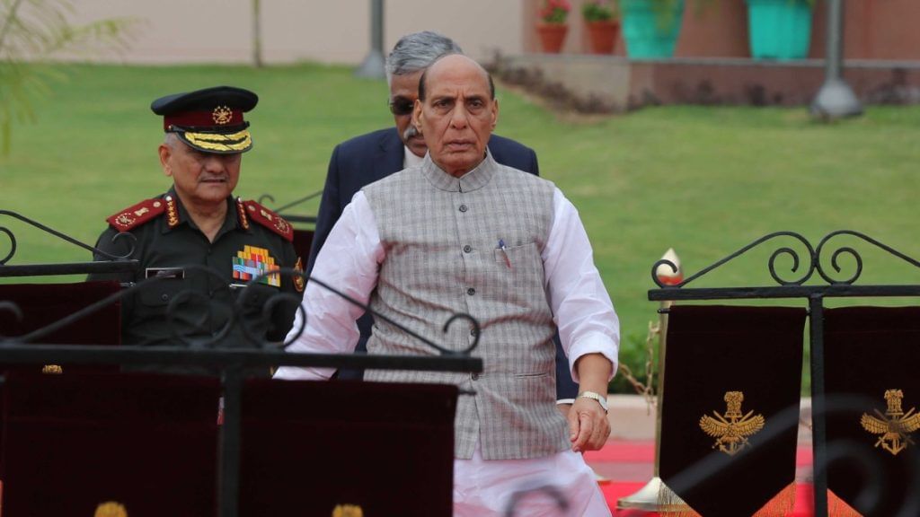 Rajnath Singh holds high-level meeting with CDS, defence secy, chiefs of Army, Navy